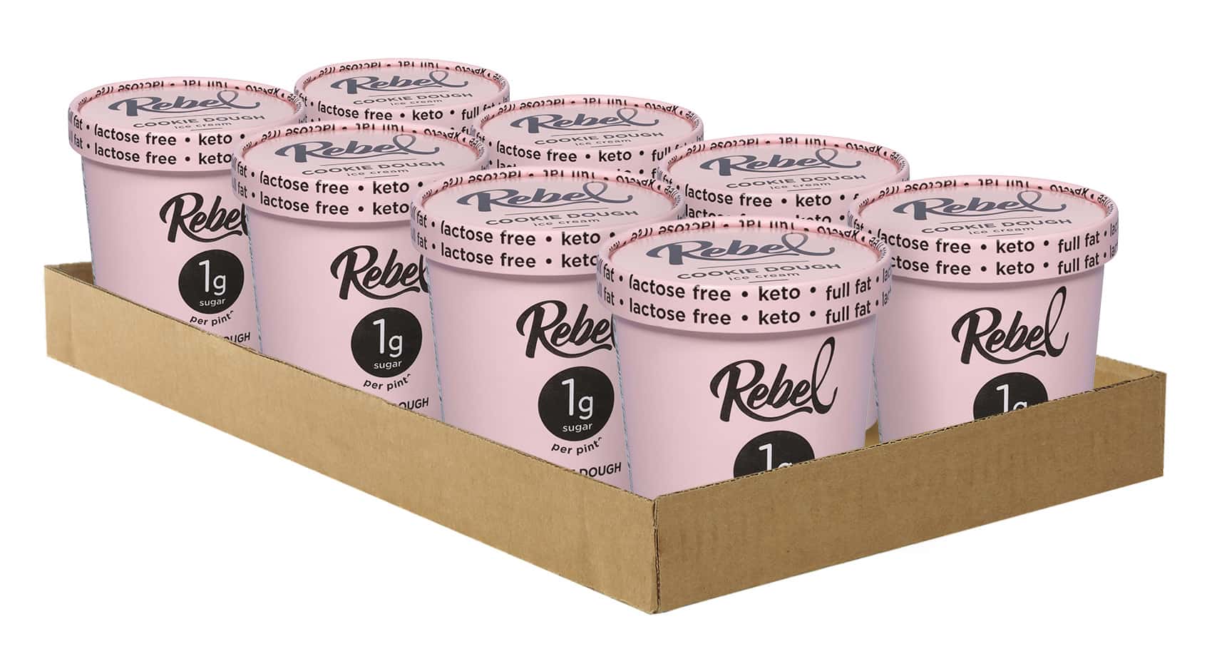 Rebel Ice Cream | Cooke Dough CASE (8 Pints)