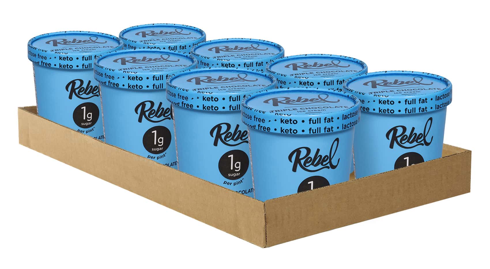 Rebel Ice Cream | Triple Chocolate CASE (8 Pints)